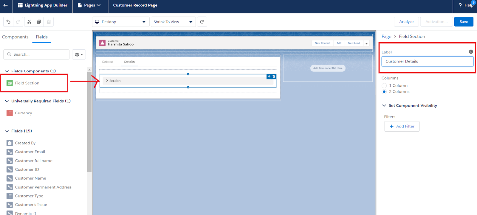 Customize Sections And Fields By Using Dynamic Forms